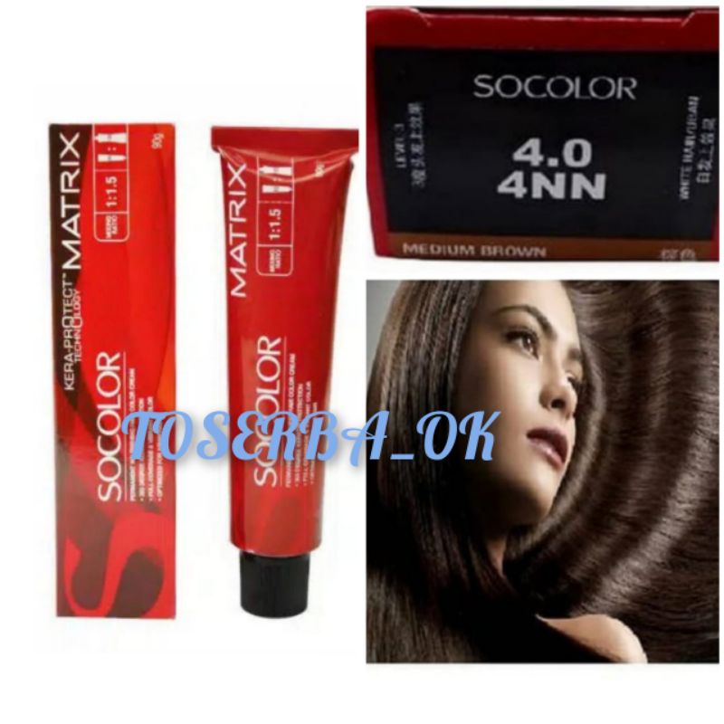 Jual MATRIX SOCOLOR NO. 4.0 / 4NN MEDIUM BROWN 90ML | Shopee Indonesia