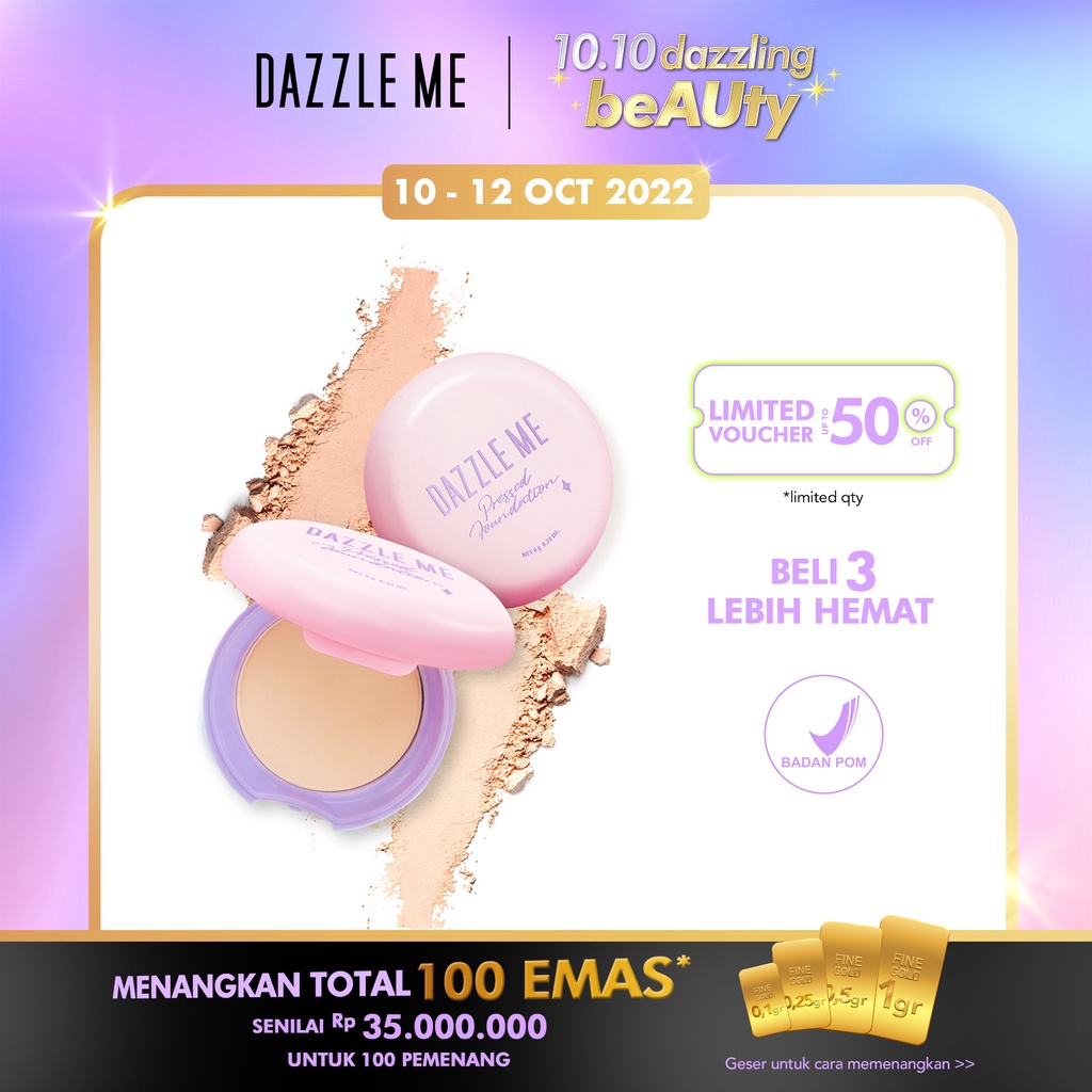 Jual DAZZLE ME Muse Pressed Foundation | Long Lasting Filter Like ...