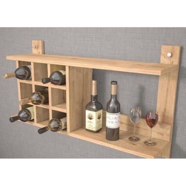 Jual Rak Botol Rak Wine Rak Minuman Bar Tempel Dinding Rak Minuman Cafe ...