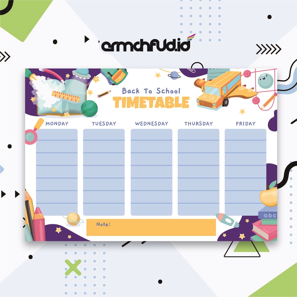 Jual Poster Jadwal Pelajaran School Timetable murah mapel siswa time ...
