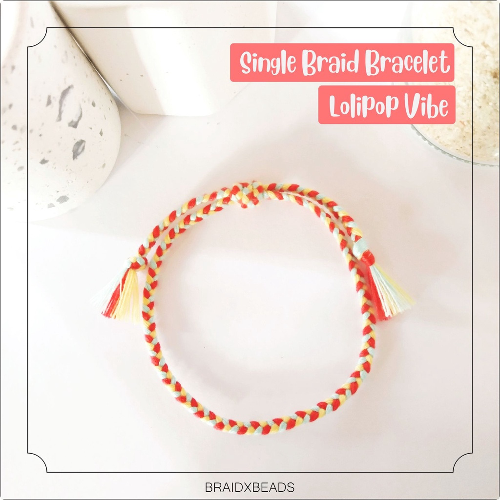 Jual Single Braid Bracelet Lolipop Vibe (Tarikan 1 sisi) | Gelang ...