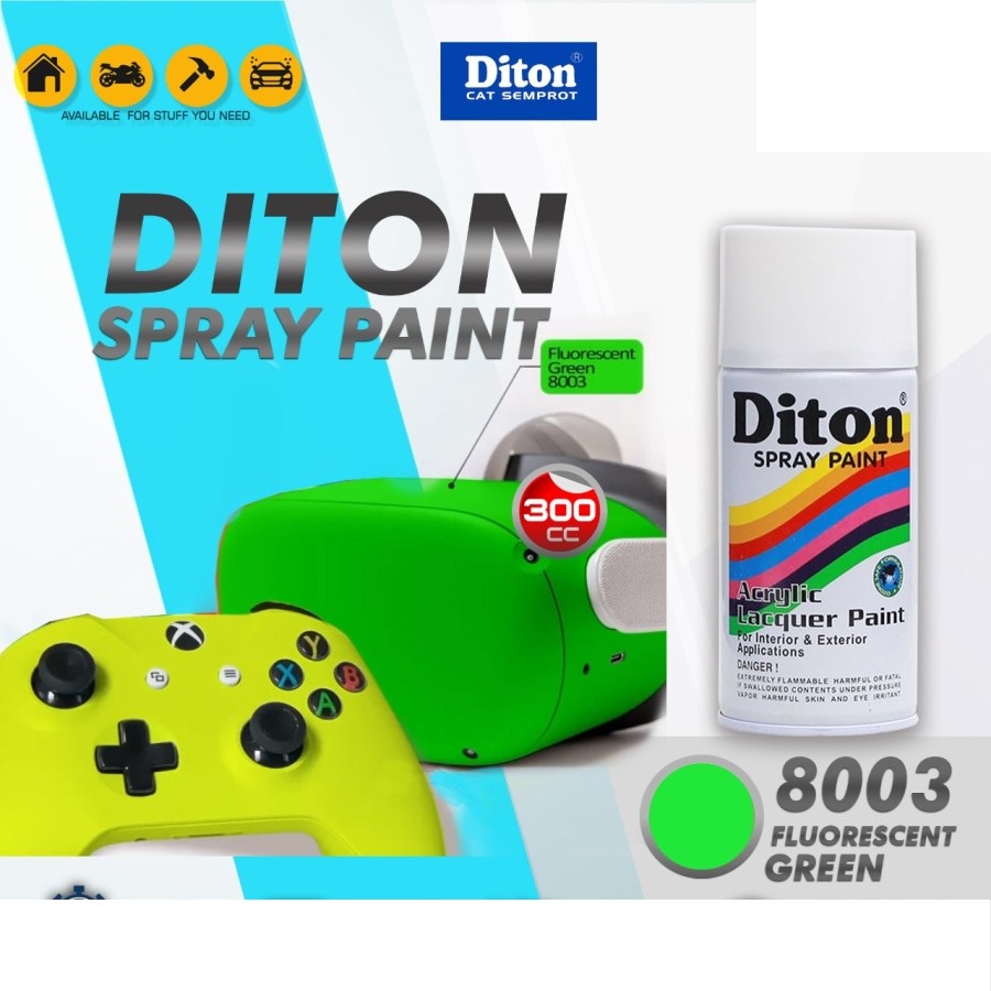 Jual CAT SEMPROT DITON 300CC - FLUORESCENT GREEN 8003 | Shopee Indonesia