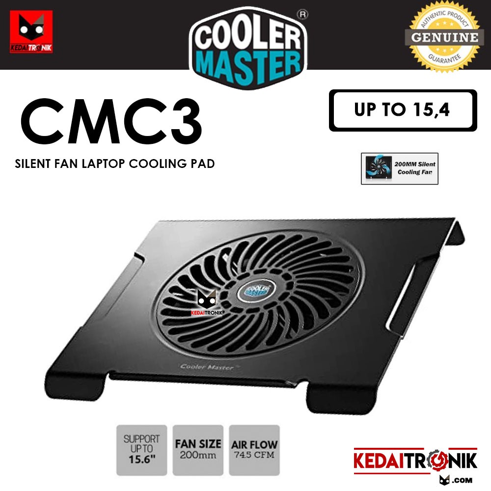 Jual COOLER MASTER NOTEPAL CMC3 Cooling laptop Pad Fan Notebook Silent ...
