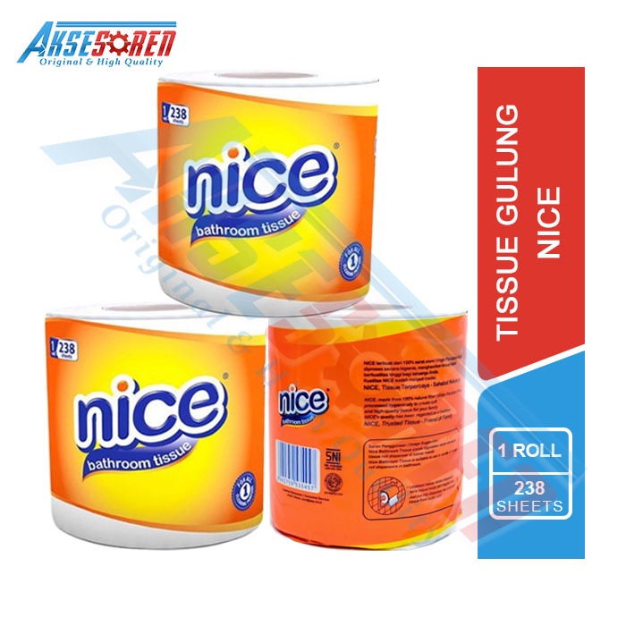Jual TISSUE SERBAGUNA NICE [238 SHEETS/1 ROLL] / TISSU GULUNG NICE ...