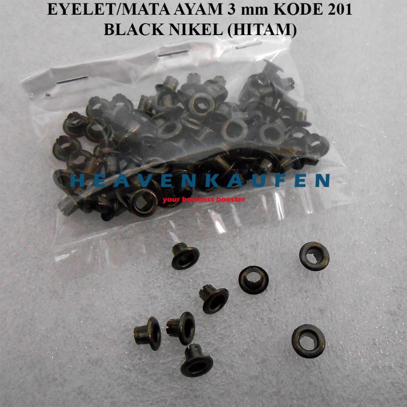 Jual Mata Ayam Eyelet 3 mm Mata itik Hitam Black Nikel Harga Per Pack ...