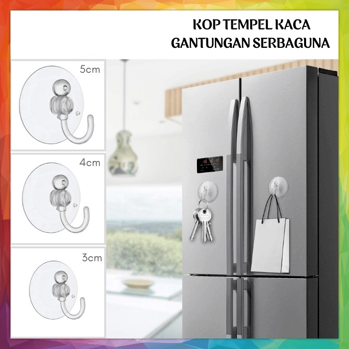 Jual Kop Kaca Gantungan Kait Handuk Tempelan Karet 3cm 4cm 5cm ...