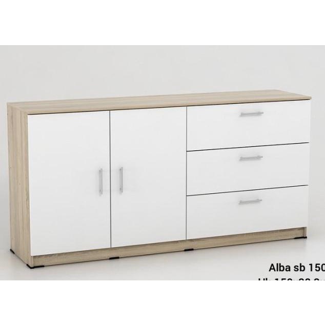 Jual Meja Buffet Serbaguna 2 Pintu 3 Laci Minimalis Alba 150 - sonoma ...
