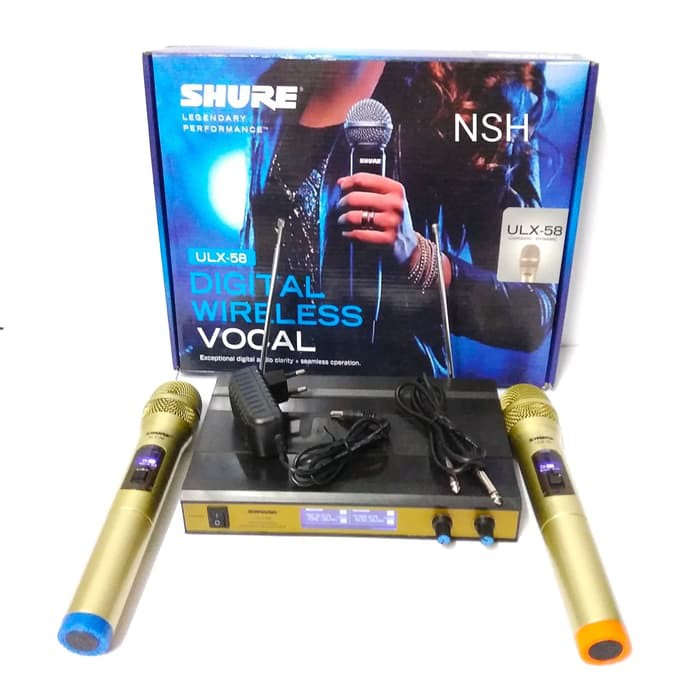 Jual Shure Mic Wireless Shure ULX 58 Handheld Digital display -GOLD ...