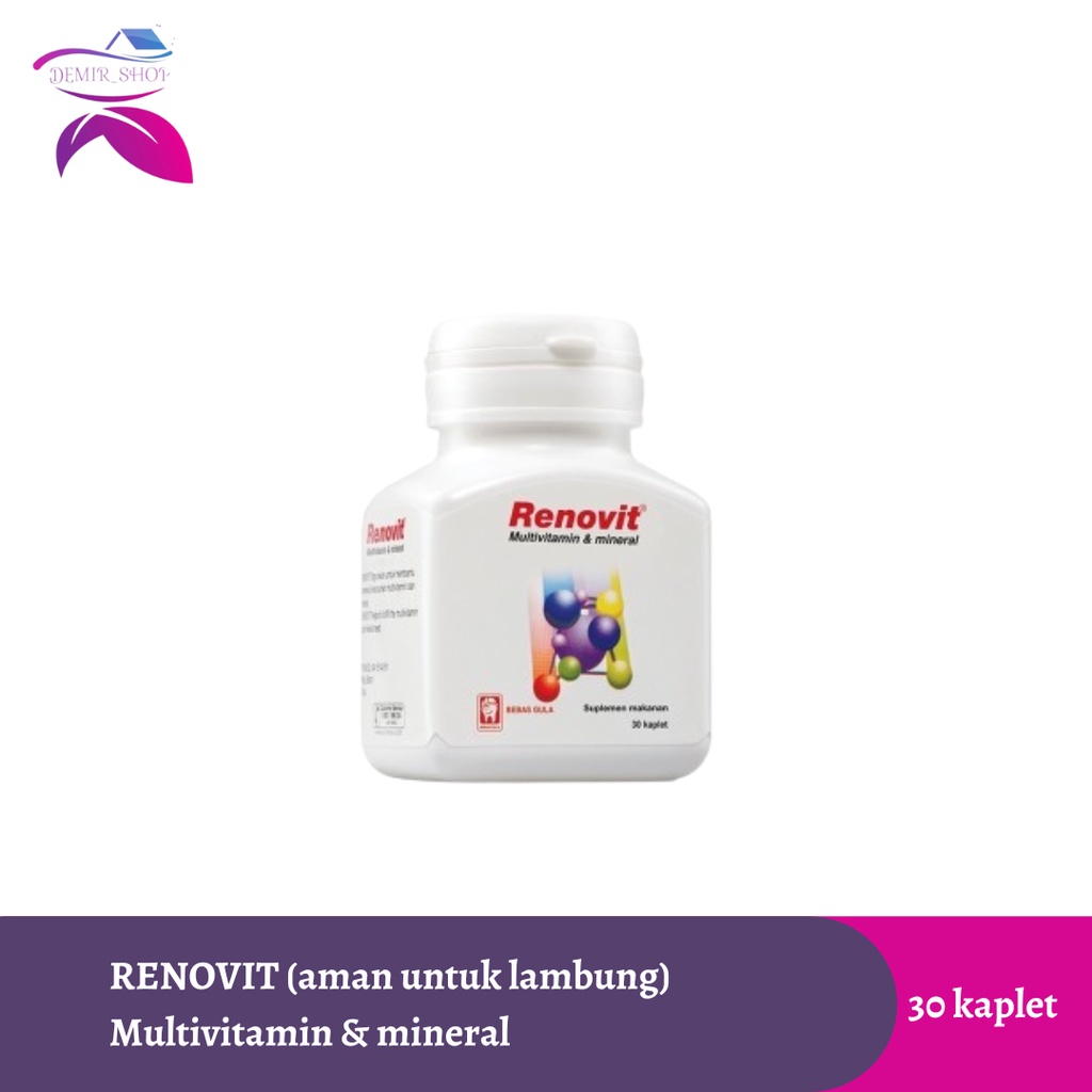 Jual Renovit Multivitamin & Mineral Botol 30 Kaplet Kandungan Lengkap ...