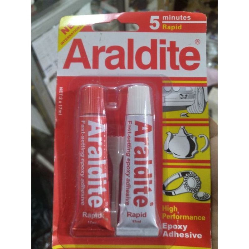 Jual ARALDITE LEM BESI ARALDIT ARALDITE MERAH RED EPOXY RAPID 5 MENIT ...