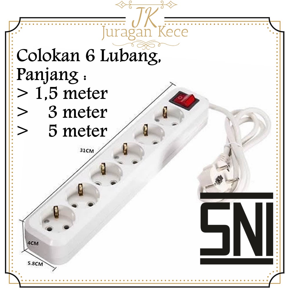 Jual Colokan Listrik 6 Lubang Stop Kontak Original SNI Cok Listrik ...