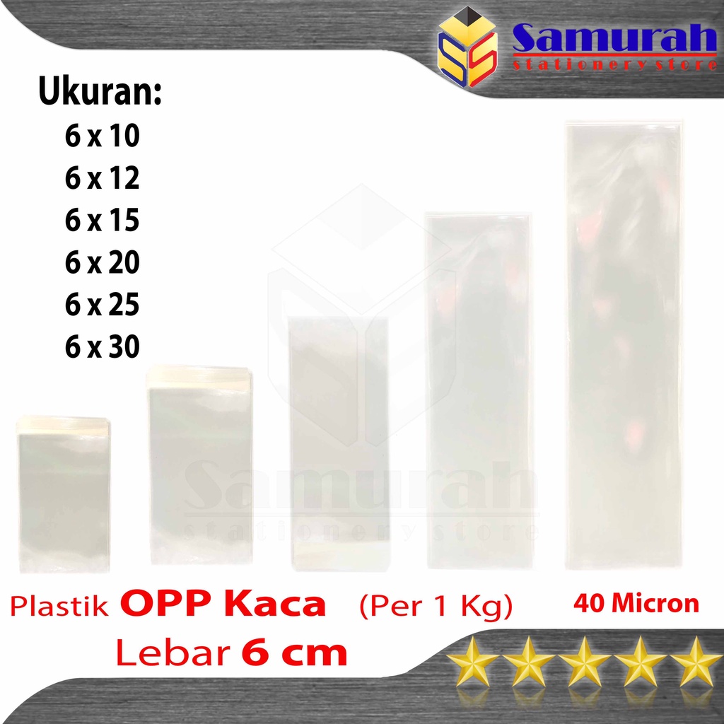 Jual Plastik OPP Kaca Lebar 6 x 10 cm Bening / Plastic Souvenir 6x12 ...