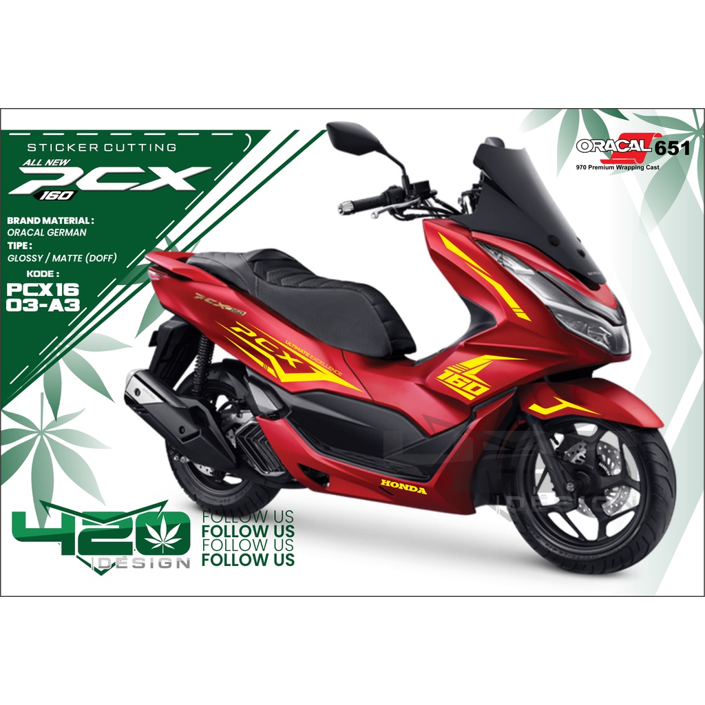 Jual STICKER PCX 160 KOMBINASI WARNA KUNING- CUTTING STIKER HONDA PCX ...