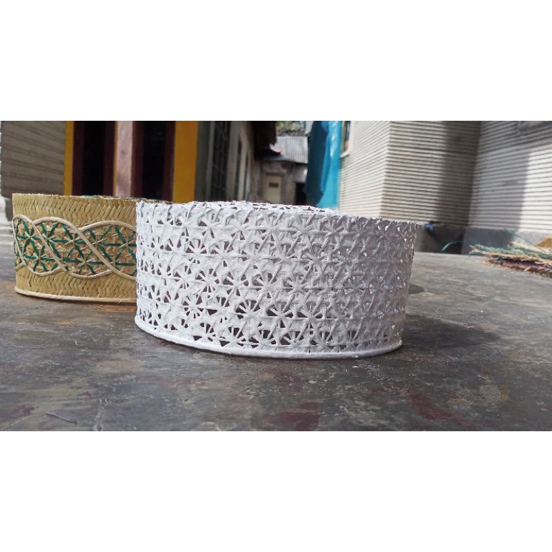 Jual Songkok Bambu Putih Polos/Emas Gunung | Shopee Indonesia