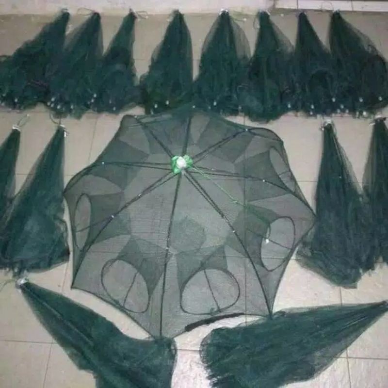 Jual Perangkap Bubu Payung Jaring Ikan 8 Lubang Jebakan Udang Kepiting | Shopee Indonesia