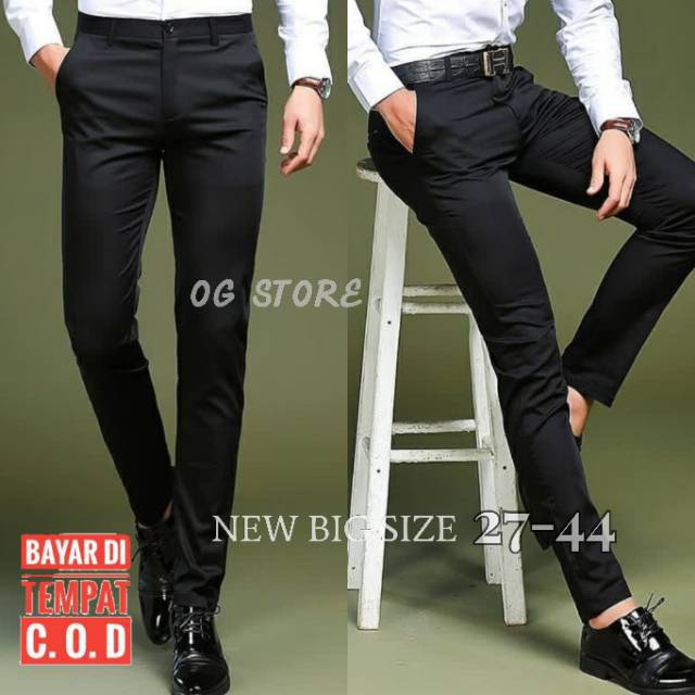 Jual Celana Kantor Formal Kerja Bahan Pria Slimfit | Shopee Indonesia