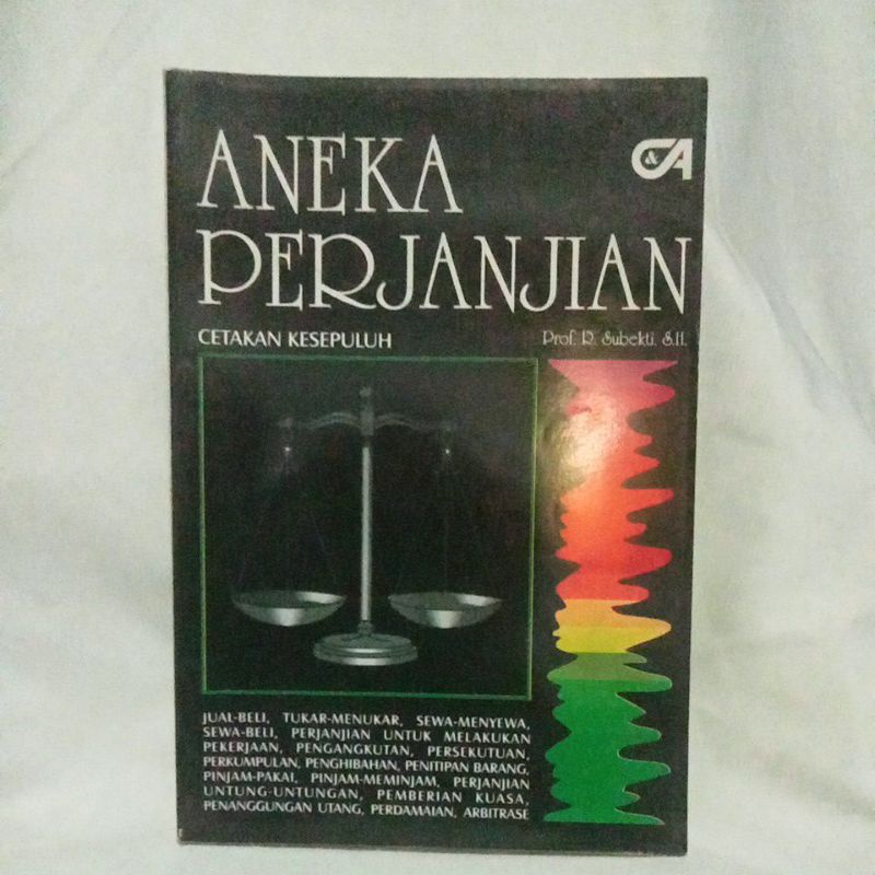 Jual buku aneka perjanjian pengarang profesor r Subekti SH cetakan ke ...