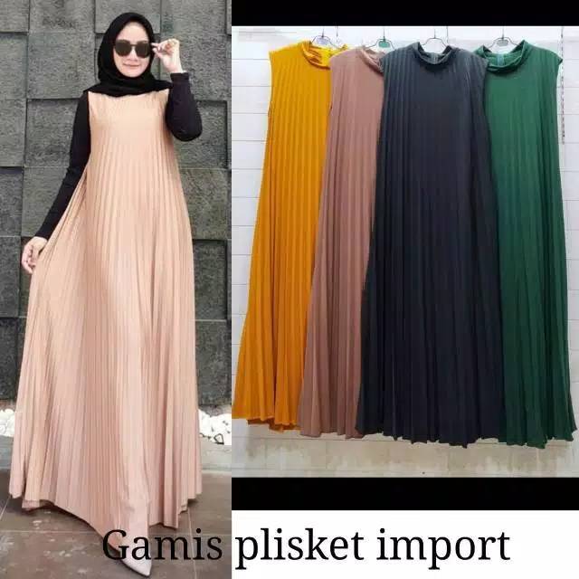 Jual Gamis dress plisket/gamis dress murah/gamis dress premium/gamis ...