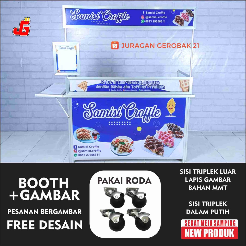 Jual Booth portable Jumbo Sekat Meja Samping Gerobak Lipat Meja Usaha ...