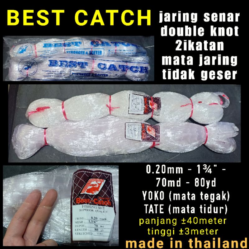 Jual JARING SENAR BEST CATCH 0.20MM 1¾" 70MDX80YD JARING SELAR YOKO ...