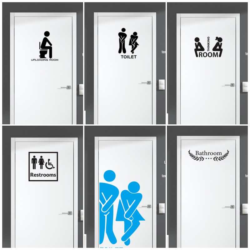 Jual Stiker Pintu WC Toilet Bathroom Sticker Kamar Mandi WC Anti Air ...