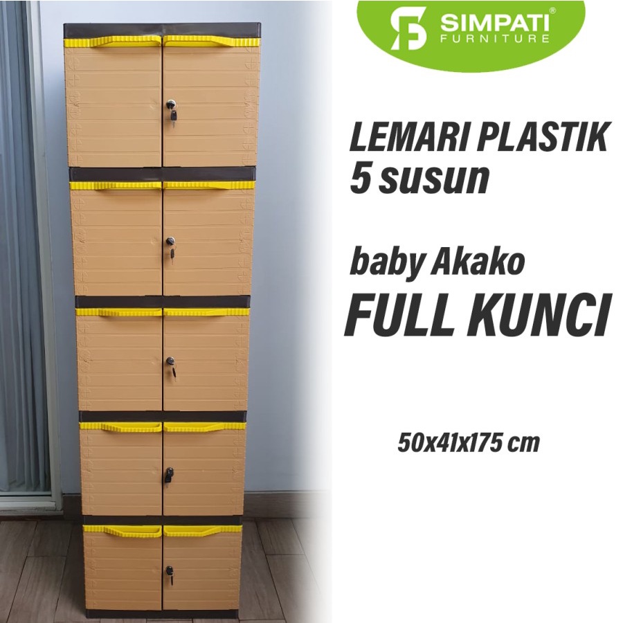 Jual Lemari Plastik 5 Susun / 10 Pintu Full Kunci | Shopee Indonesia