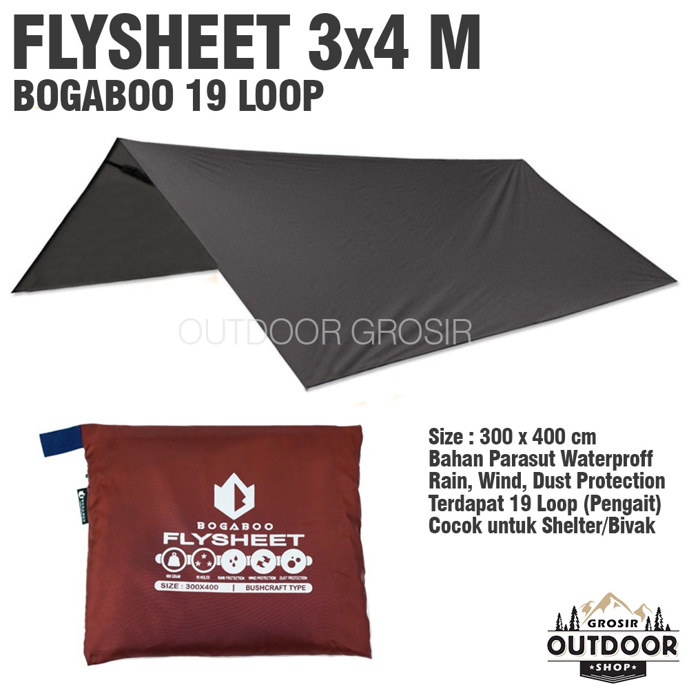 Jual [COD] Flysheet 3x4 Meter 19 Loop Waterproof - Pelapis Pelindung ...