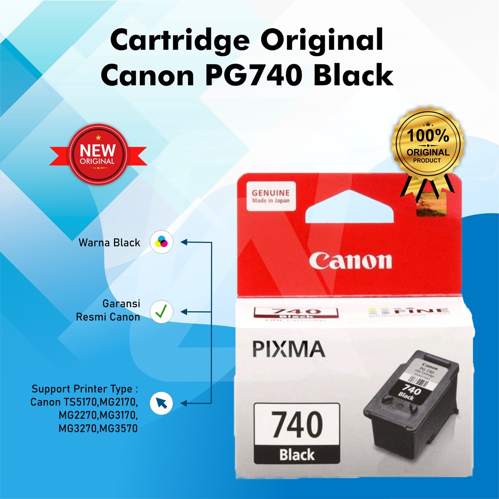 Jual Tinta Canon PG-740 Black Original Ink Cartridge | Shopee Indonesia
