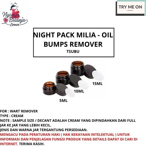 Jual TSUBU NIGHT PACK ( MILIA - OIL BUMPS REMOVER ) | Shopee Indonesia