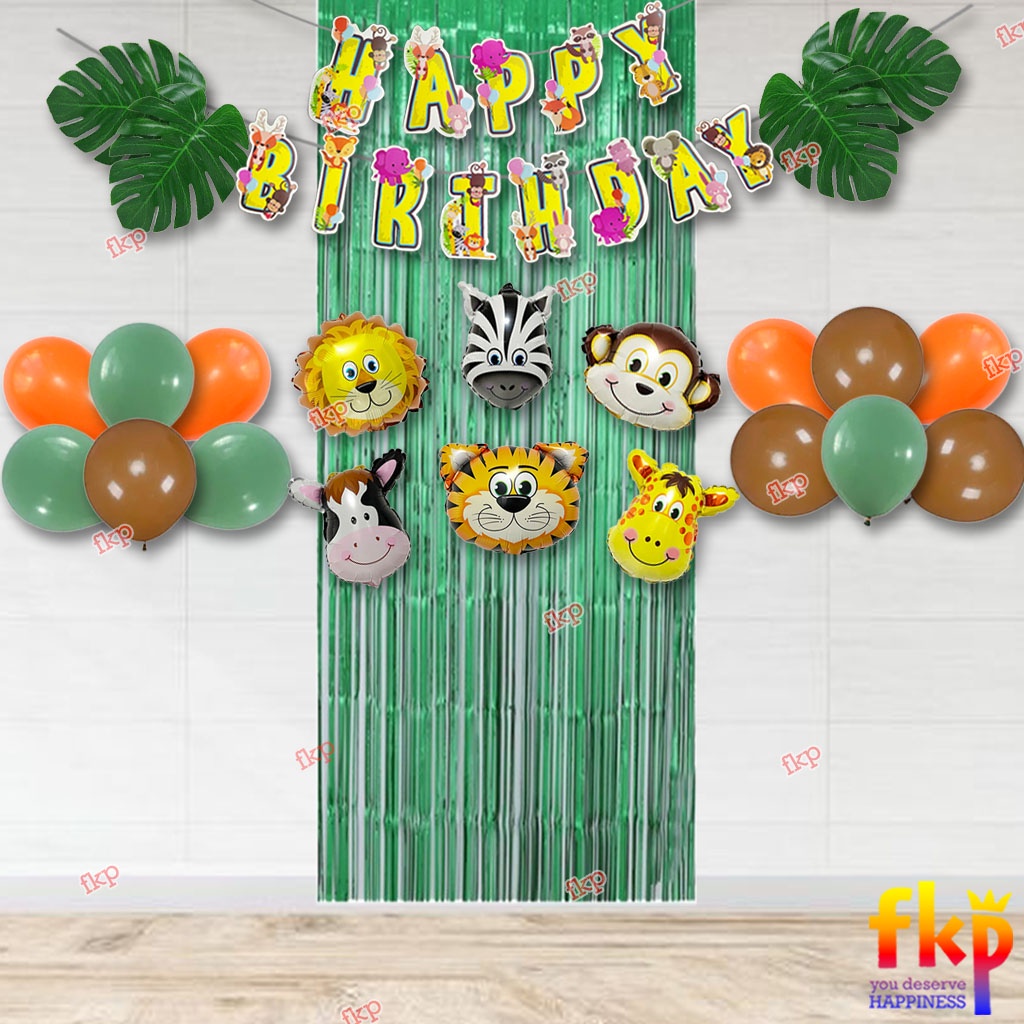 Jual FUN KIDS PARTY Set Paket Dekorasi Ulang Tahun Animal Jungle / Set ...