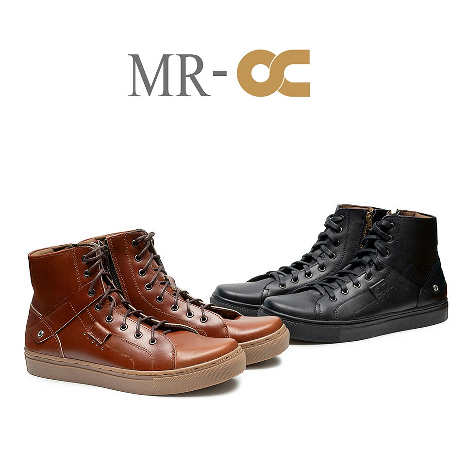 Jual Sepatu Boot Pria Kulit Asli Casual MR-OC Odon Cibaduyut Hitam ...