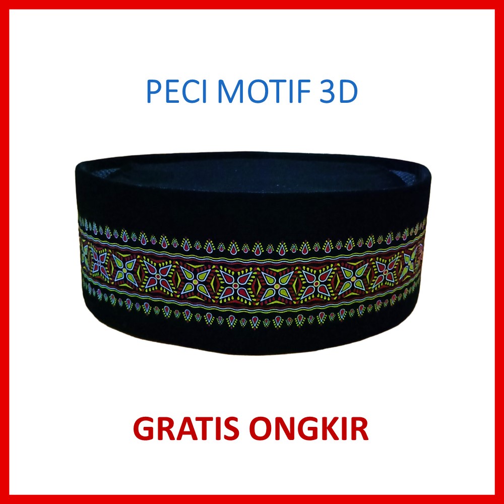 Jual Peci pria model terbaru 3D digital printing motif nusantara ...