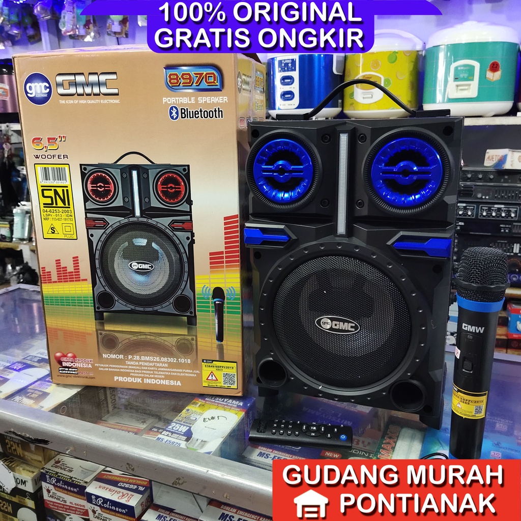Jual Speaker GMC Body Besar 6,5" Bluethoot Mic Wireless Salon 897Q ...