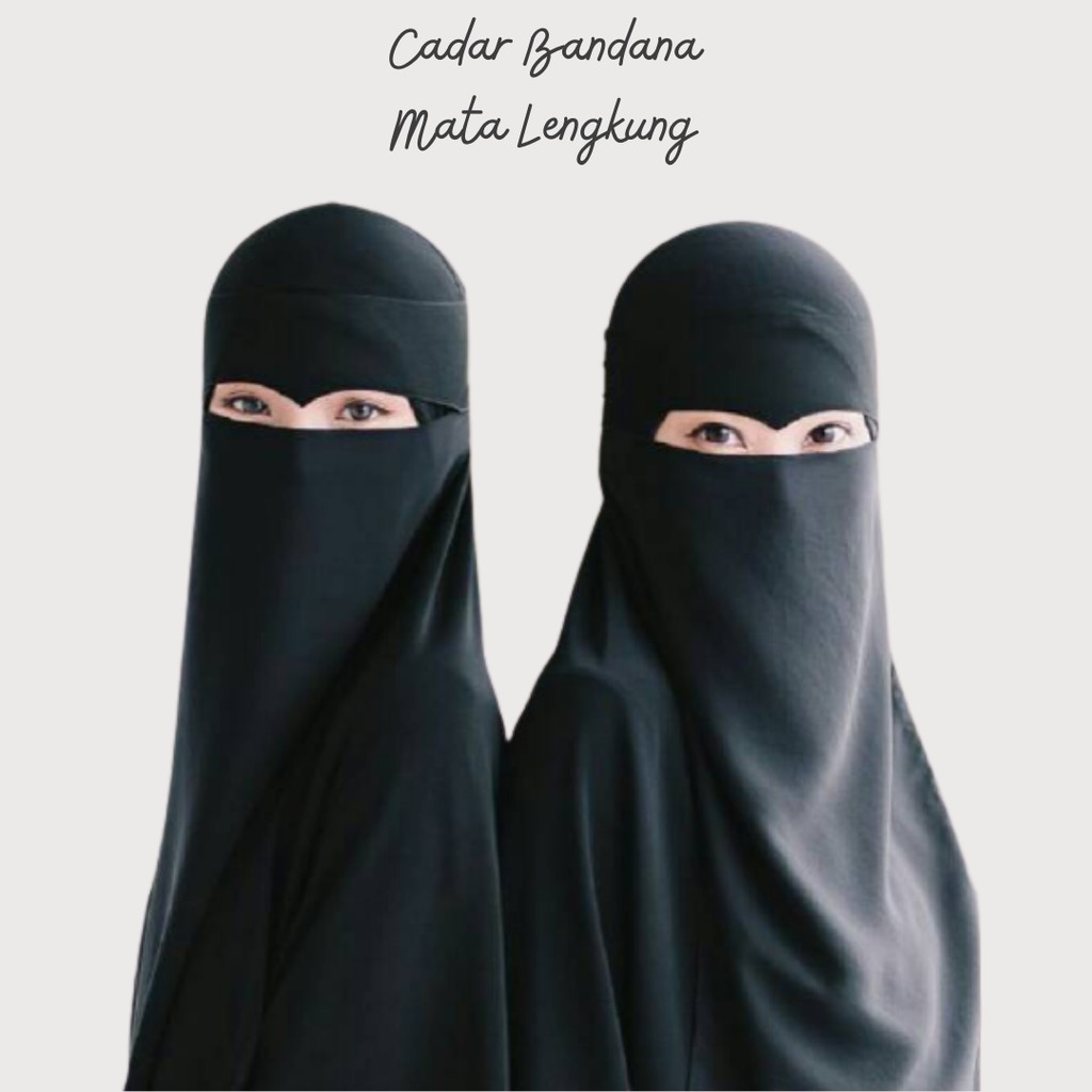 Jual Niqab Bandana Cadar Bandana Mata Lengkung Polos / Cadar Bandana ...