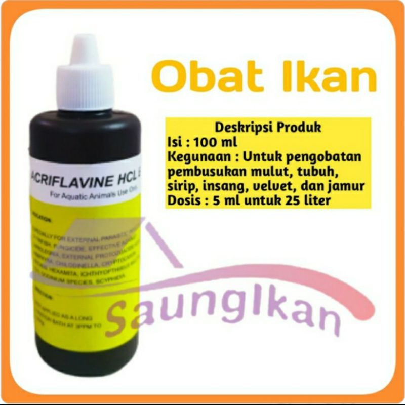 Jual Obat Ikan hias ACRIFLAVINE HCL BPC 100ML | Shopee Indonesia