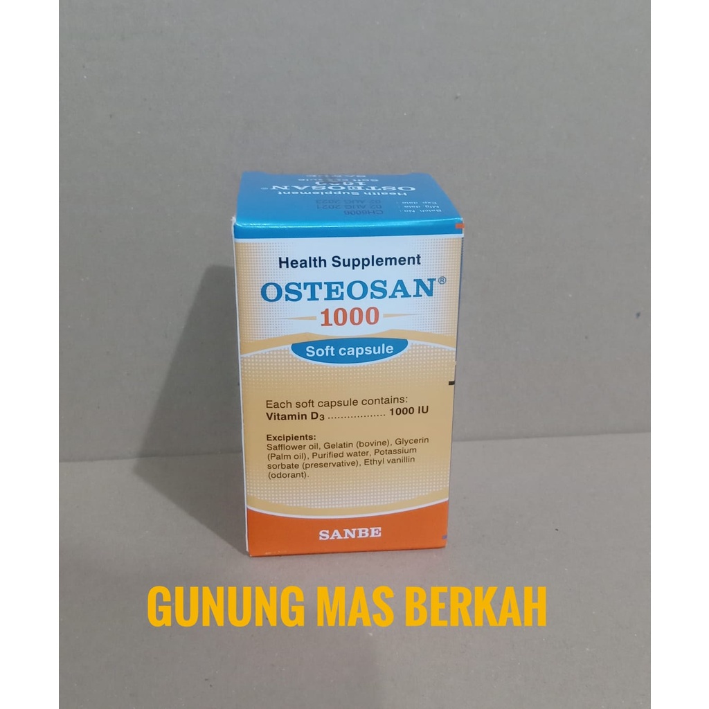 Jual OSTEOSAN 1000 Osteosan 1000 IU isi 60 kapsul - Kesehatan tulang ...