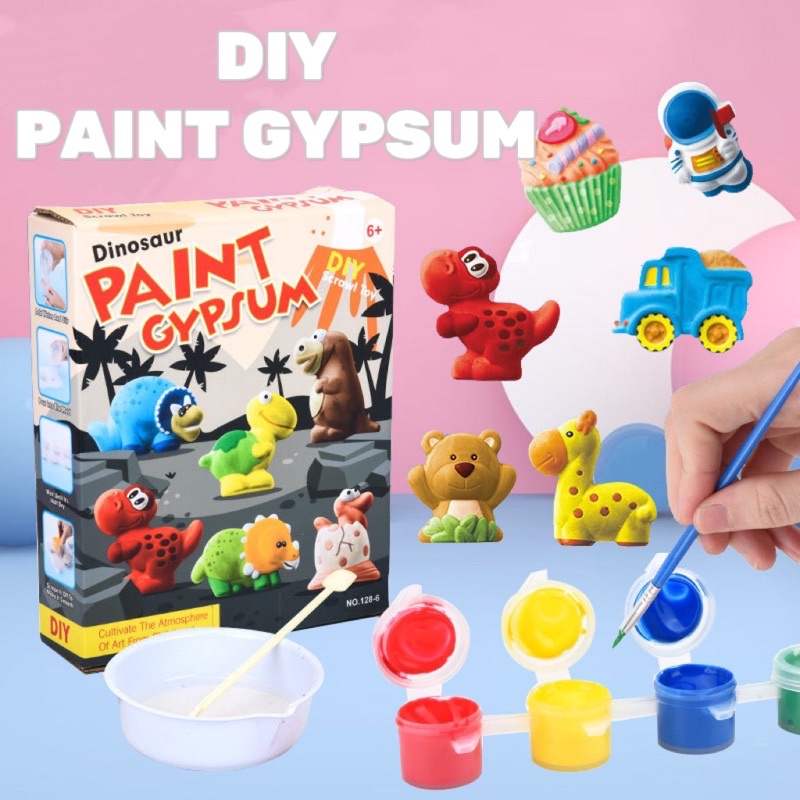 Jual MAINAN DIY PAINT GYPSUM/PRAKARYA ANAK KREATIVITAS/1SET DIY SCRAWL ...