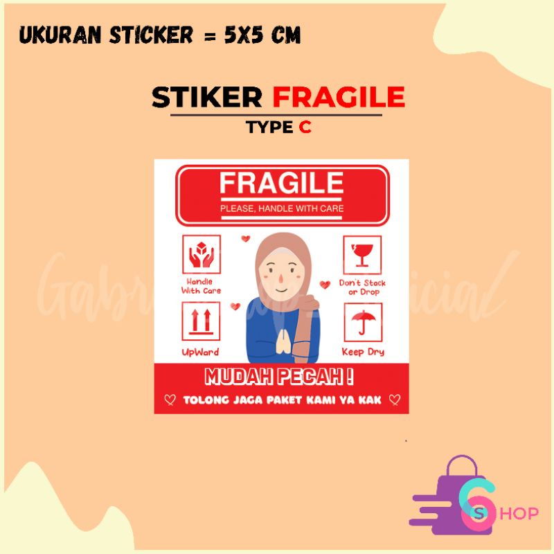 Jual Sticker Fragile Stiker Fragile Cute Fragile Lucu Shopee