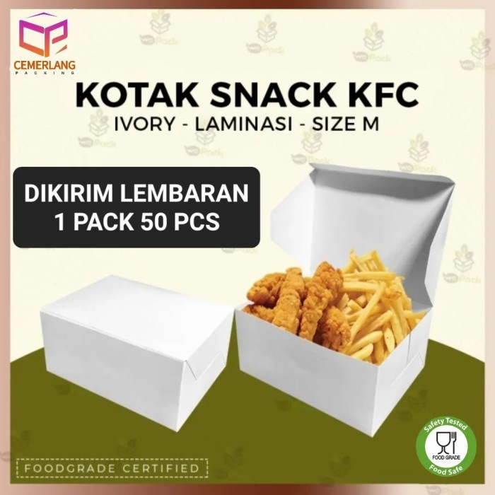 Jual KOTAK SNACK LUNCH BOX AYAM KFC PEMPEK M MEDIUM PUTIH IVORY ...