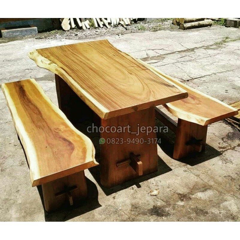 Jual meja makan/ meja makan trembesi/ meja antik/ meja tebal/ meja ...