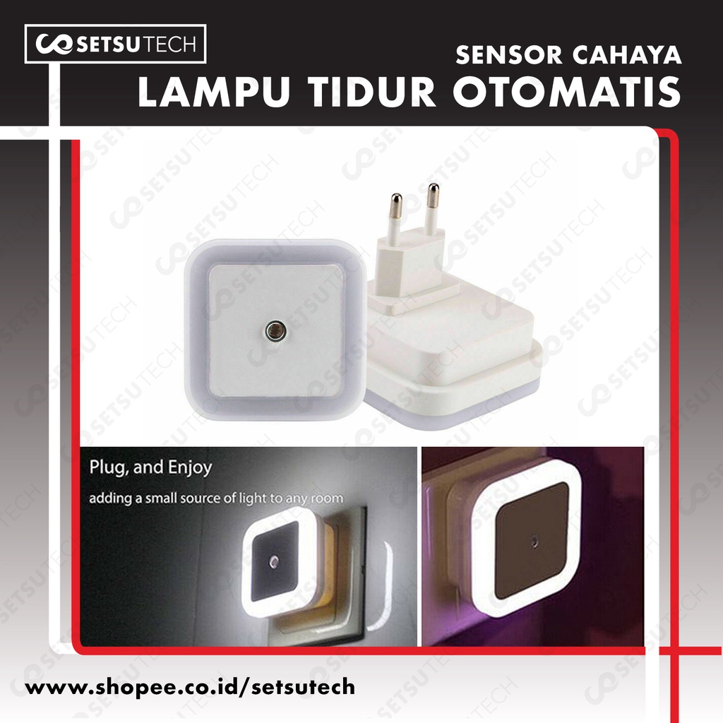 Jual Lampu Tidur LED Sensor Cahaya Otomatis Lampu Malam Night Lamp Auto ...