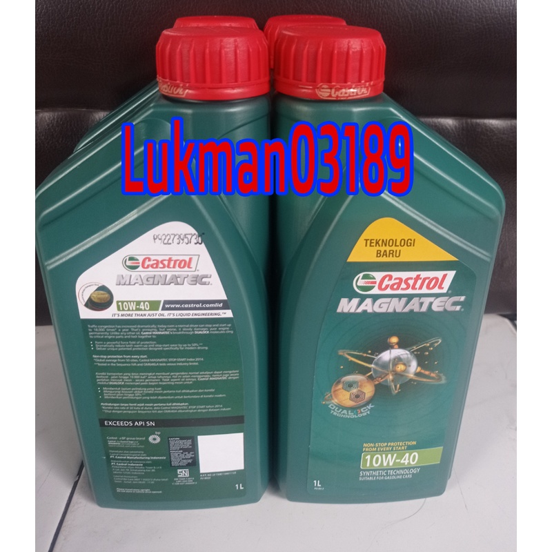 Jual Oli Castrol Magnatec SAE 10W-40 1 Liter Oli Castrol Magnatech SAE ...