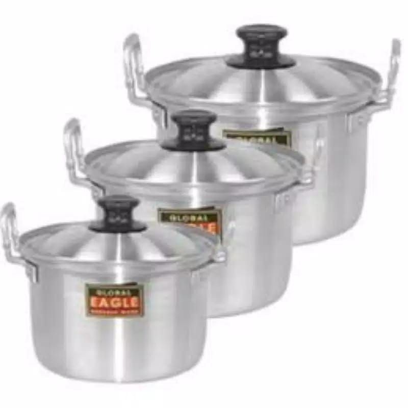 Jual Panci Alumunium+ Tutup Panci Air Panci Masak Global Eagle High ...