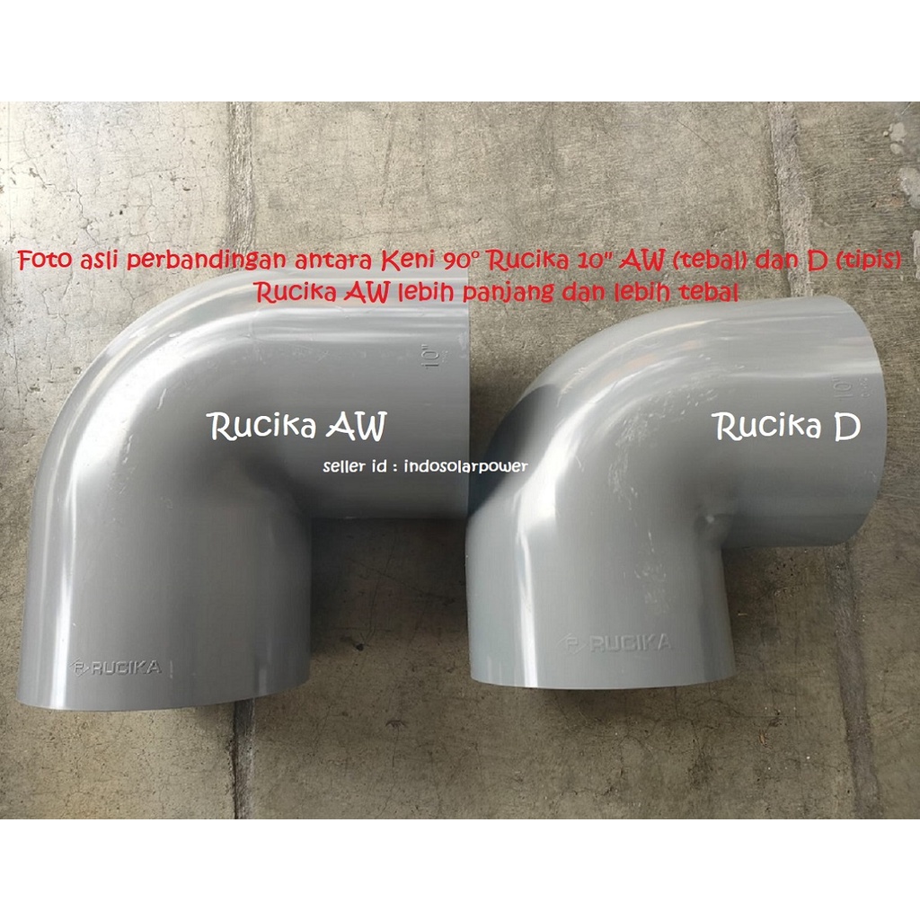 Jual Elbow PVC 90 derajat RUCIKA 10" 10 inch Knee Keni Knie siku L ada D AW sambungan pipa air ...