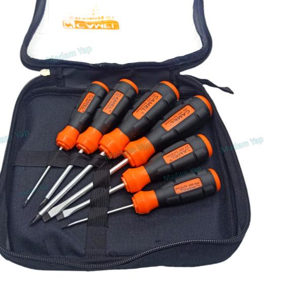 Jual ☞ Obeng Set Kombinasi Magnet 6 pcs/Obeng Plus Minus Magnet Gagang ...