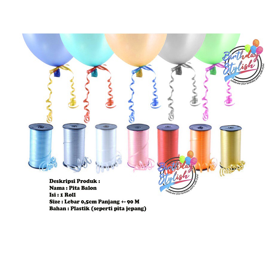 Jual Pita Balon / Tali Hias Balon/ Balloon Ribbon/ Pita Gantung Balon ...