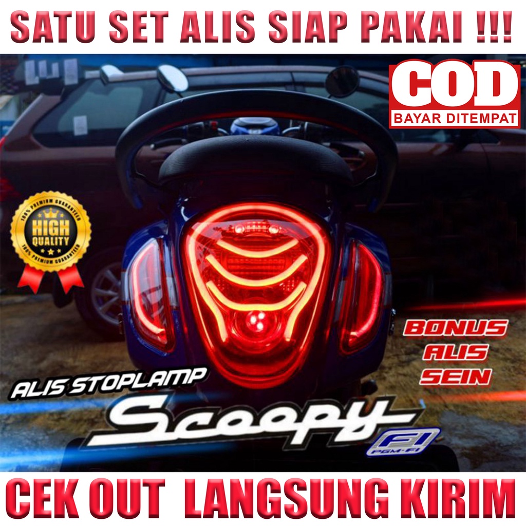 Jual LAMPU ALIS STOPLAMP SCOOPY FI BONUS LAMPU ALIS SEIN SCOOPY 2013 ...