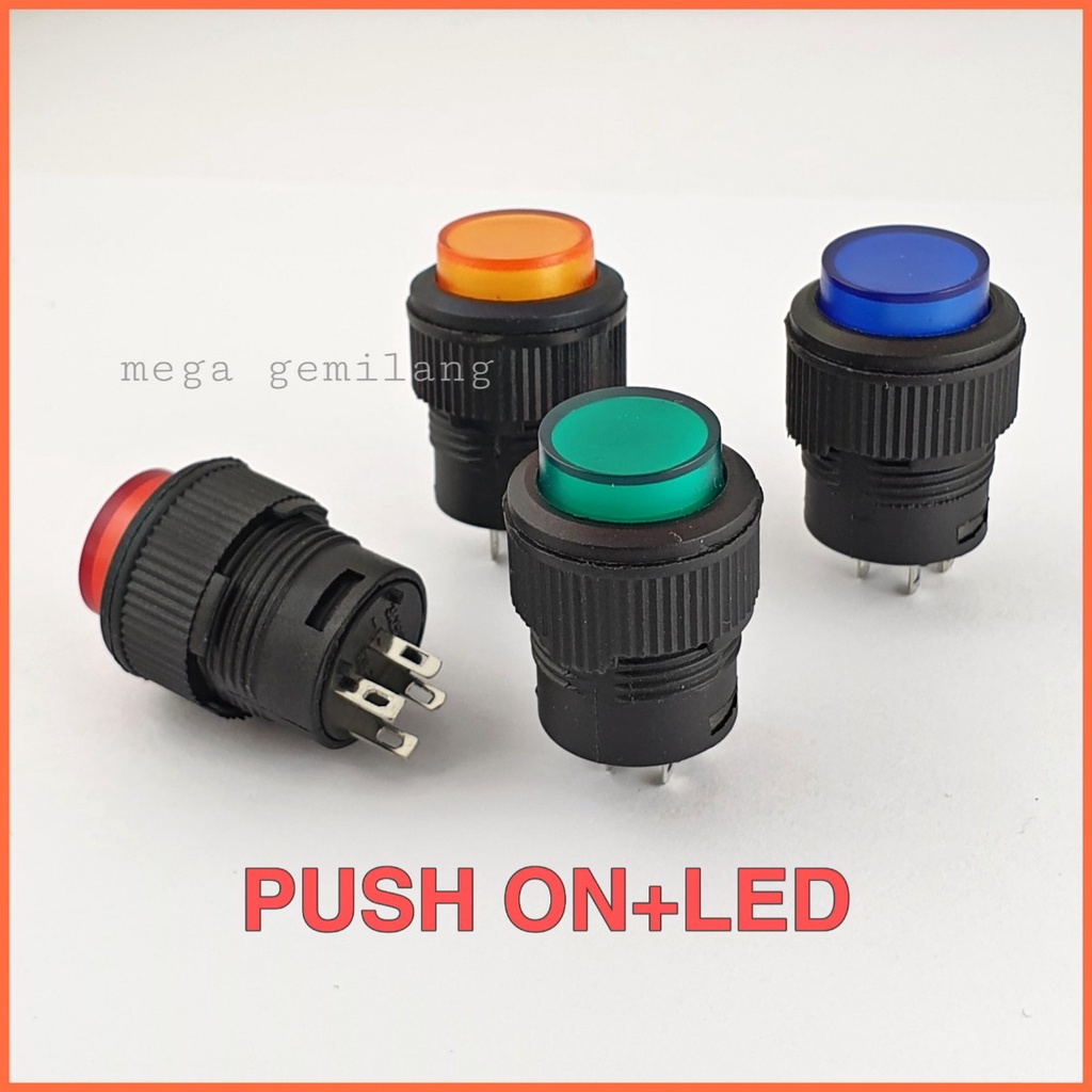 Jual Saklar Push on plus Led R16-503 | Shopee Indonesia