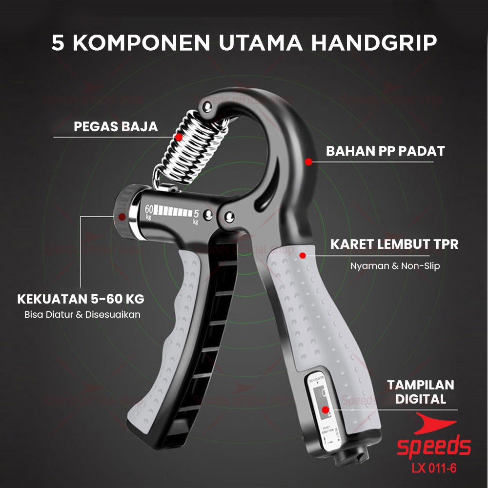 Jual SPEEDS Handgrip Hand Grip 5-60Kg Alat Fitness Tangan Olahraga Gym ...