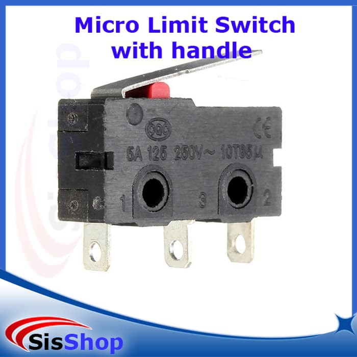 Jual MICRO LIMIT SWITCH dengan GAGANG 250V 3A NO / NC SPDT 3 PIN | Shopee Indonesia